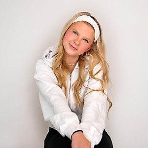 FROG SAC Sport Headbands for Girls, Adjustable Non Slip Athletic Sports Hair Bands for Women, Teen Girl Black Gray White Stretch Elastic Workout Mesh Headband for Yoga Running Exercise Soccer