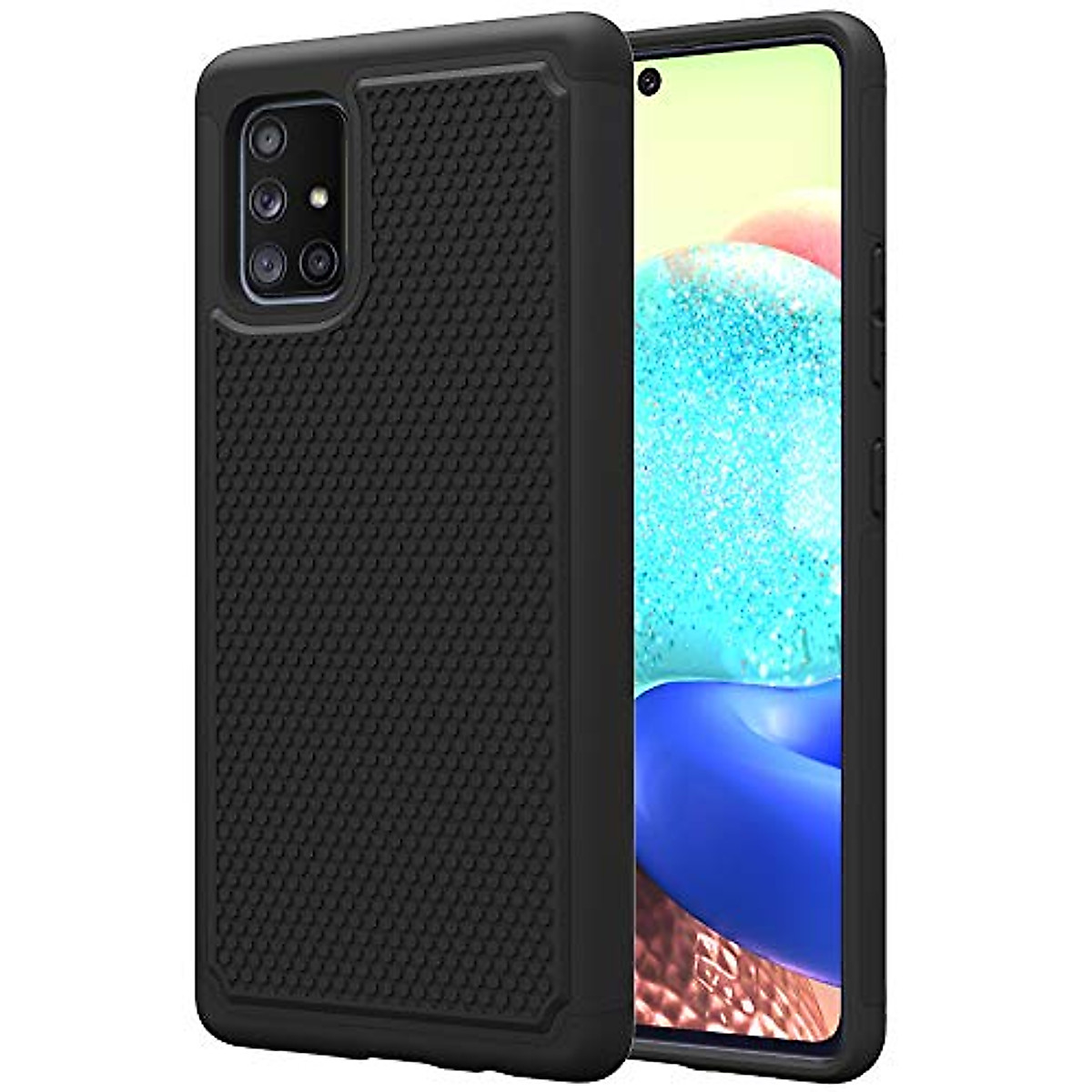 Dahkoiz for Samsung Galaxy A71 5G Case, Dual Layer Drop Protection Cover Protective Phone Case for Samsung Galaxy A71 5G, Black