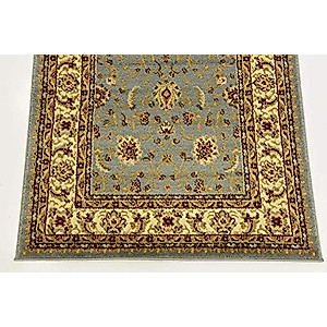 Unique Loom Voyage Collection Traditional Oriental Classic Intricate Design Area Rug, 3' 3" x 5' 3" Rectangle, Light Blue/Cream