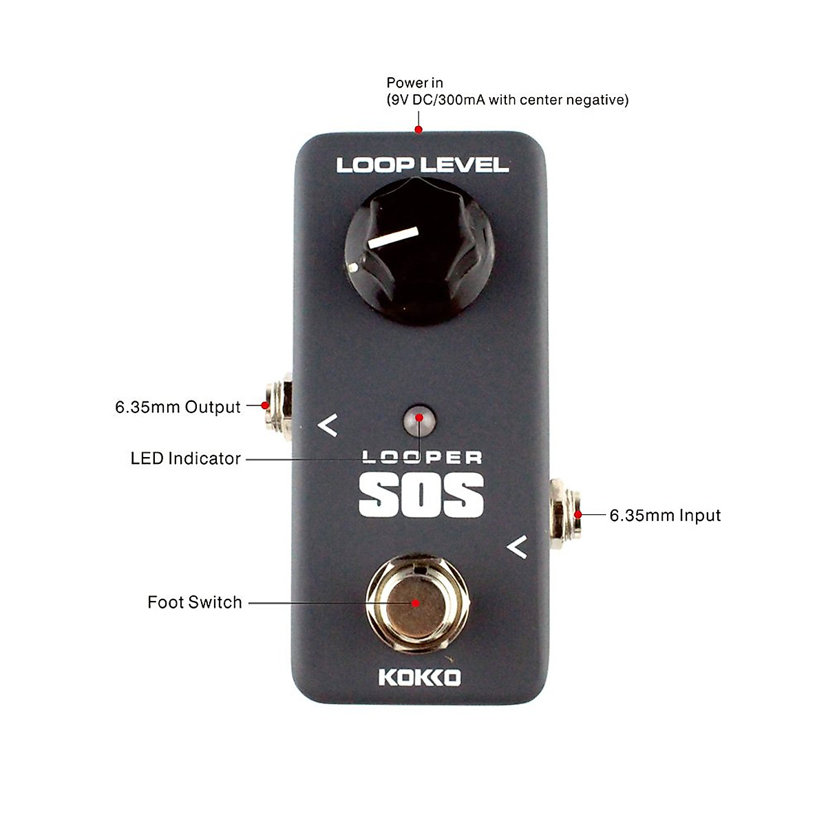 Mini SOS Looper Pedal Portable Guitar Effect Pedal/KOKKO/FLP2, not including power adapter
