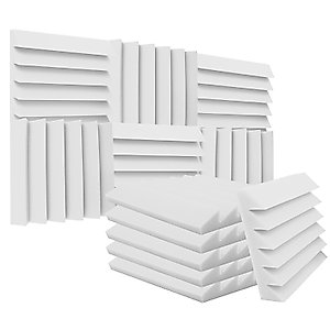 Heavyoff 12 Pack Acoustic Foam Panels Studio Soundproofing Wedges 10"x10"x2" Noise Dampening Sound Insulation for Home Ceiling, White