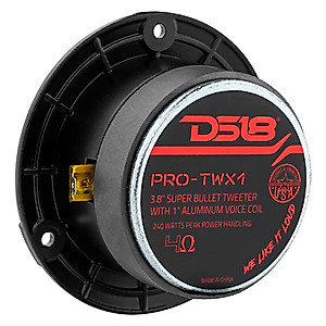 DS18 PRO-TWX1 Super Tweeter in Silver - 1", Aluminum Frame and Diaphragm, 240W Max, 4 Ohms, Built in Crossover - PRO Tweeters are The Best in The Pro Audio and Voceteo Market (Pair) - Silver