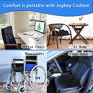 Seat Cushion, Office Chair Cushions, Car Seat Cushion, Non-Slip Memory Foam Seat Cushion，for Computer Desk, Esports Chair，Wheelchair, Driving (Black)