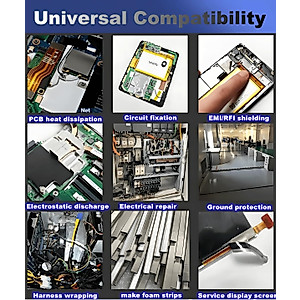 Faraday Fabric Tape 1inch x 50 Feet Double Conductive Cloth Tape with Acrylic Adhesive, for Electrical Connection, Grounding, EMI Shielding, Wire Harness, Display Repair, Cable Interference Blocking