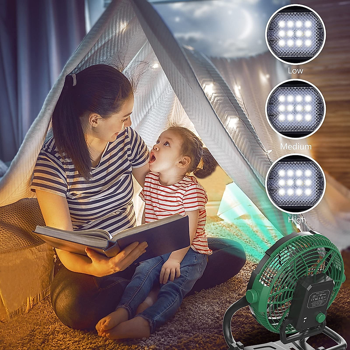 Desk Fan - 13 Inch Air Circulator Fan Turbo Fan High Velocity Vortex Fan Small Fan Wall Mountable 5 Speed Settings 360° Adjustable