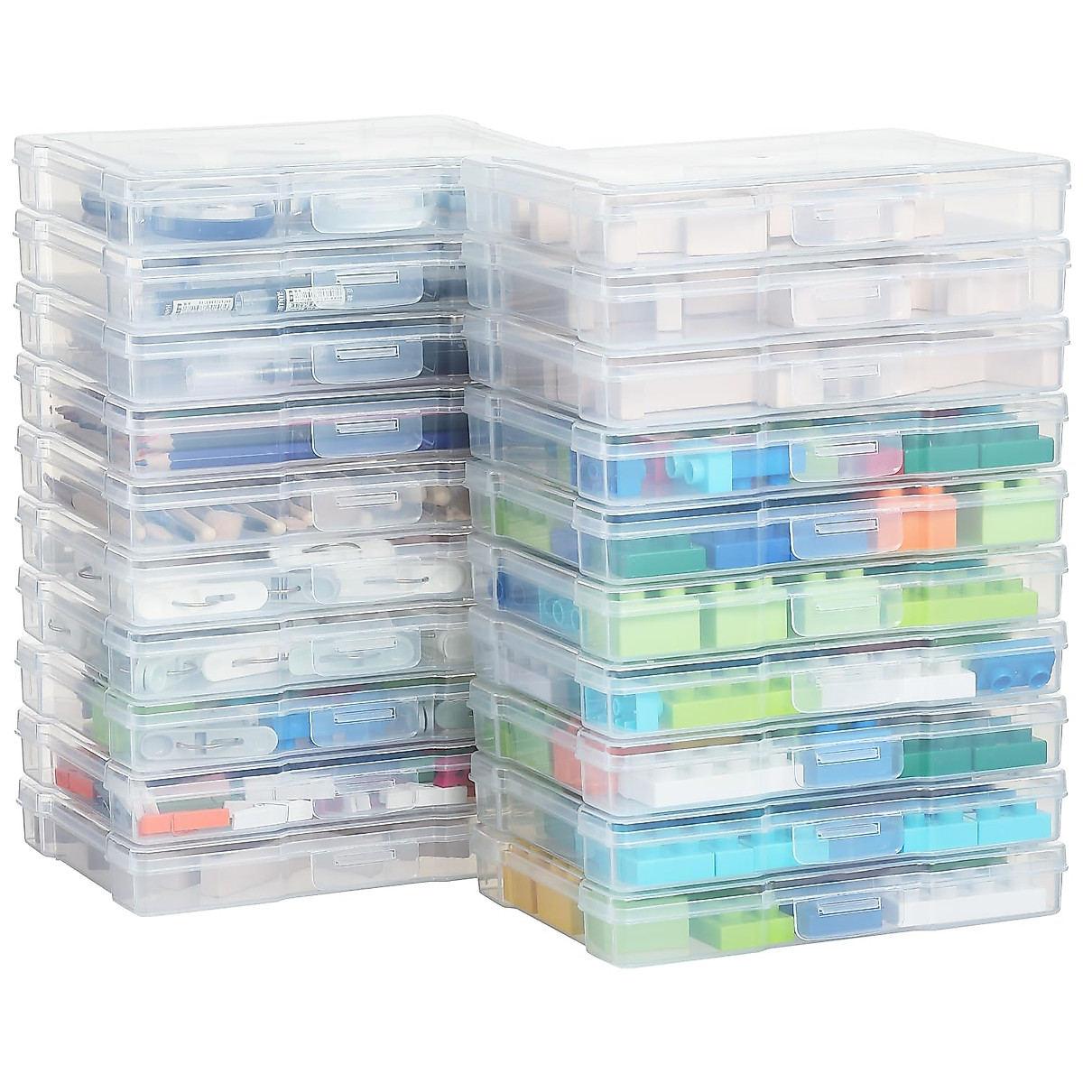 OMNISAFE 5x7 Photo Storage Cases, Plastic Craft Storage Container, Acid-Free Box for Pictures, Crafts, Scrapbooking, Photo Keeper (20)