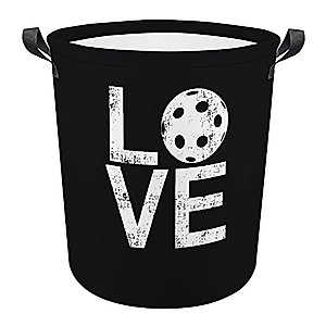 I Love Pickleball Oxford Cloth Laundry Basket with Handles Storage Basket for Toy Organizer Kids Room Nursery Hamper Bathroom