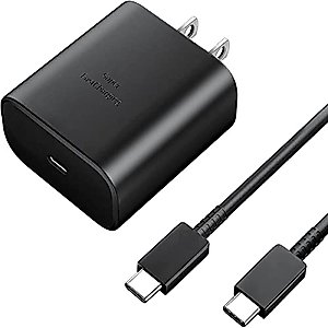 Samsung 45W Super Fast Charger,USB C Super Fast Charging for Samsung Galaxy S23 Ultra/S23/S23+/S22/S22+/S22 Ultra/S21/S21 Ultra/S20+/Note 20/Note 10/Galaxy Tab S7/S7+/S8/S8 Ultra with 6FT Type C Cable