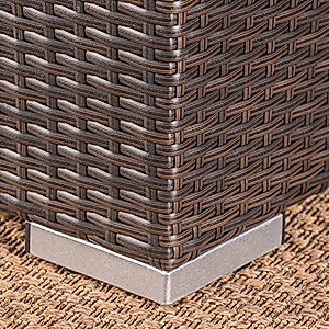 Christopher Knight Home Santa Rosa Outdoor Wicker Bench with Water Resistant Cushion, Multibrown / Beige