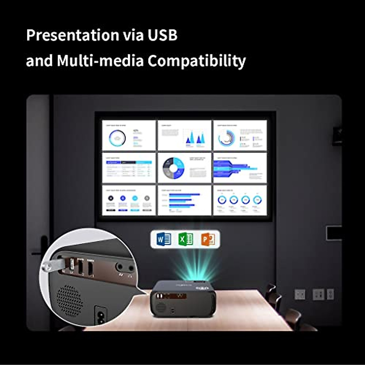 LDCHNH 1080p Projector Td97 Android Led Full Projector Video Proyector Home Theater 4k Movie Cinema Smart Phone Beamer (Color : D)