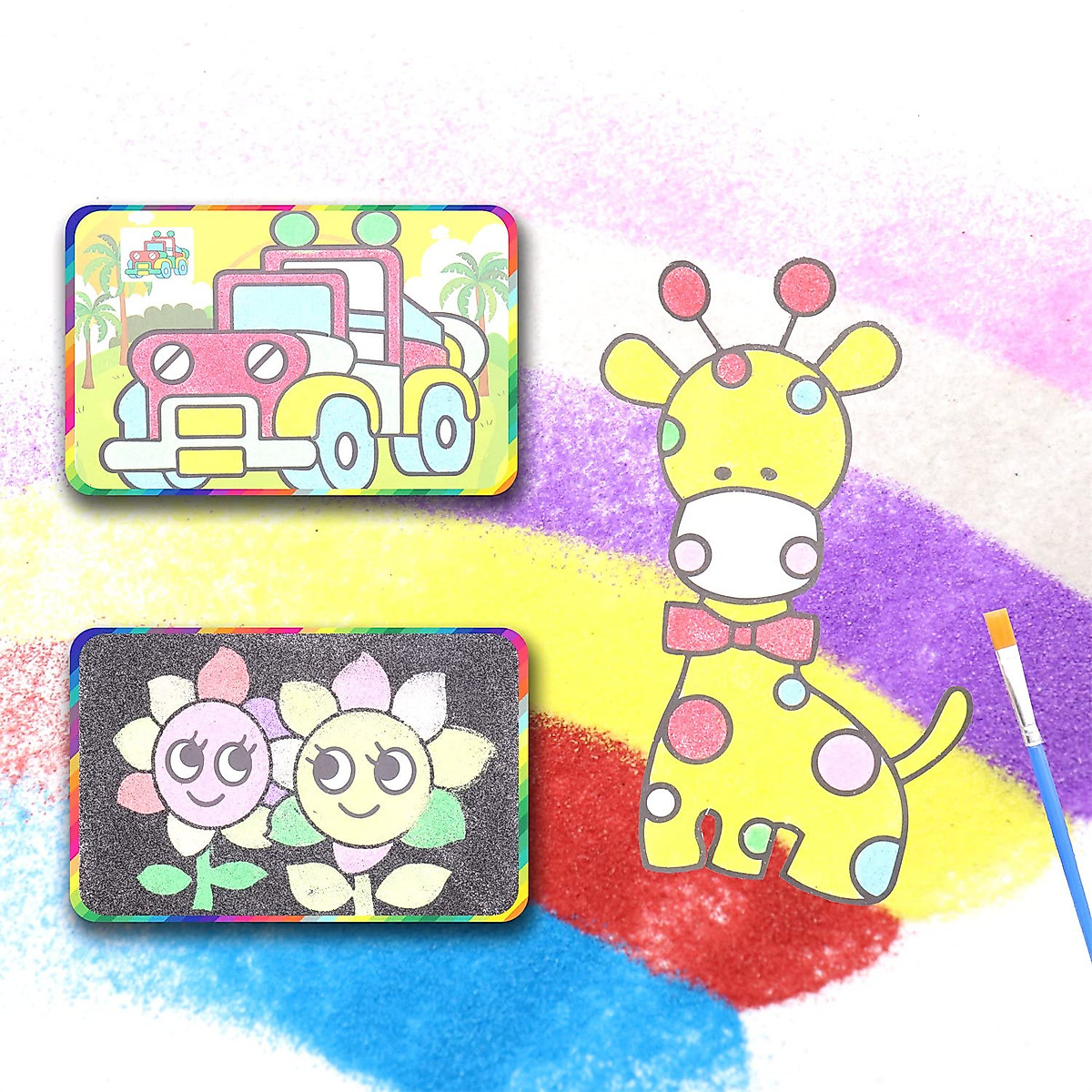 Colorful Sand Art Sand, 7.5 Pounds of Colored Sand, 6 Jars (1.25 lb. each) Non-Toxic Arts and Crafts Sand for Children’s Projects, Wedding Unity Ceremony, Baby Showers, Sand Art Bottles, DIY Drawing