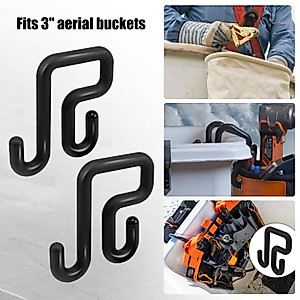 CNQLIS 2-Pack Black 3" Aerial Bucket Lineman Bucket Hooks for Blankets, Aerial Bucket Hooks, Aerial Basket Hooks, Lineman Bucket Tool Holders, Tool Bag or Apron Holder Hooks