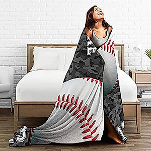 Maylian Personalized Ball Games Baseball Pattern Warm Unique Gift - Coral Fleece Flannel Photo Blanket (13,customX-Large 80 X 60 INCH)