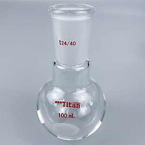 ADAMAS-BETA Lab Boiling Flasks 100ml Single Neck Boiling Flasks Borosilicate Glass with 24/40 Standard Taper Outer Joint