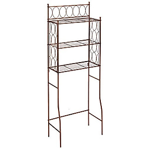 Kings Brand Furniture Over The Over The Toilet Shelf, Brushed Copper