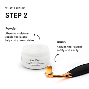 Eye Envy Cat Tear Stain Remover Starter Kit with ProPowder Brush | Stain Solution, Applicator Pads, Stain Powder and Small Applicator Brush | Lasts 30-45 Days
