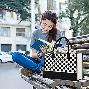 SUNELGIRL Christmas Gifts for Women-Initial Tote Bags for Women Canvas Bag, Bride Bag Bridal Shower Gift, Gifts for Sisters