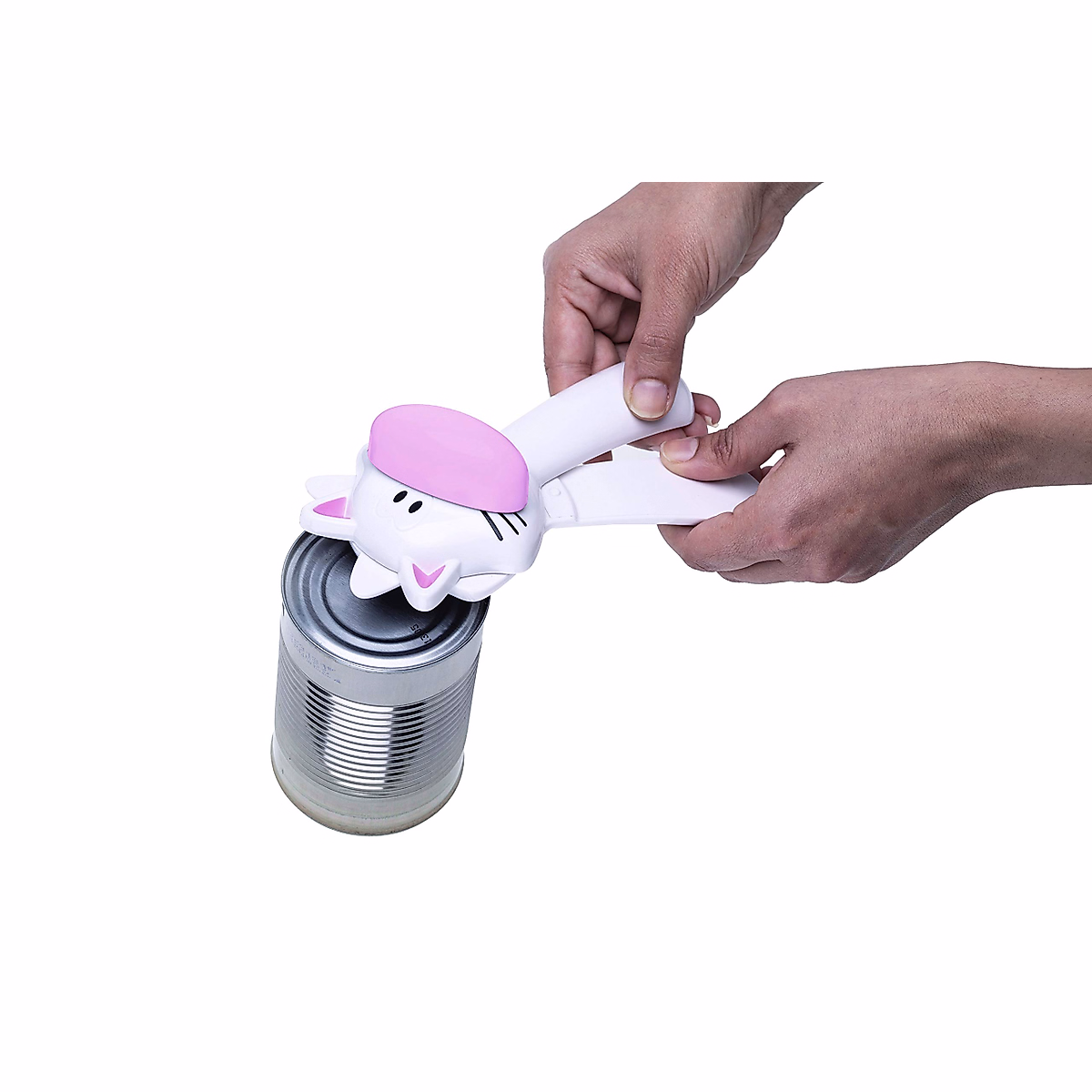 Joie Meow Cat-Themed Safety Lid Can Opener, Leaves No Sharp Edges, White (12498), One Size