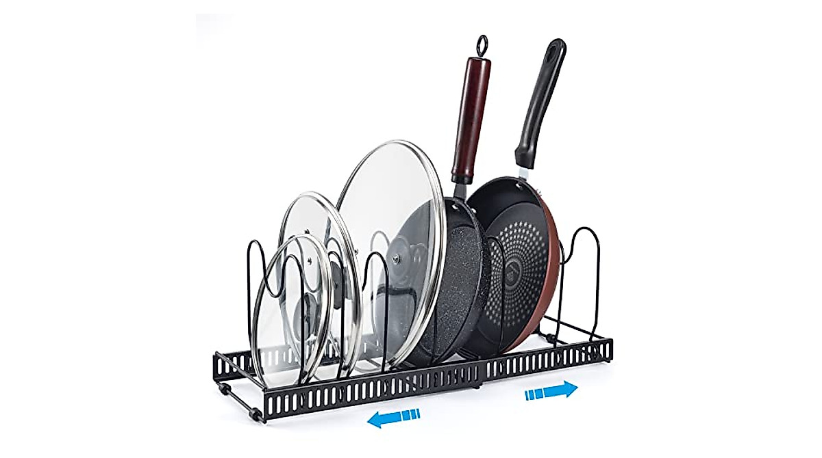 Expandable Pots & Pans Organizer w/ 10 Adjustable Dividers
