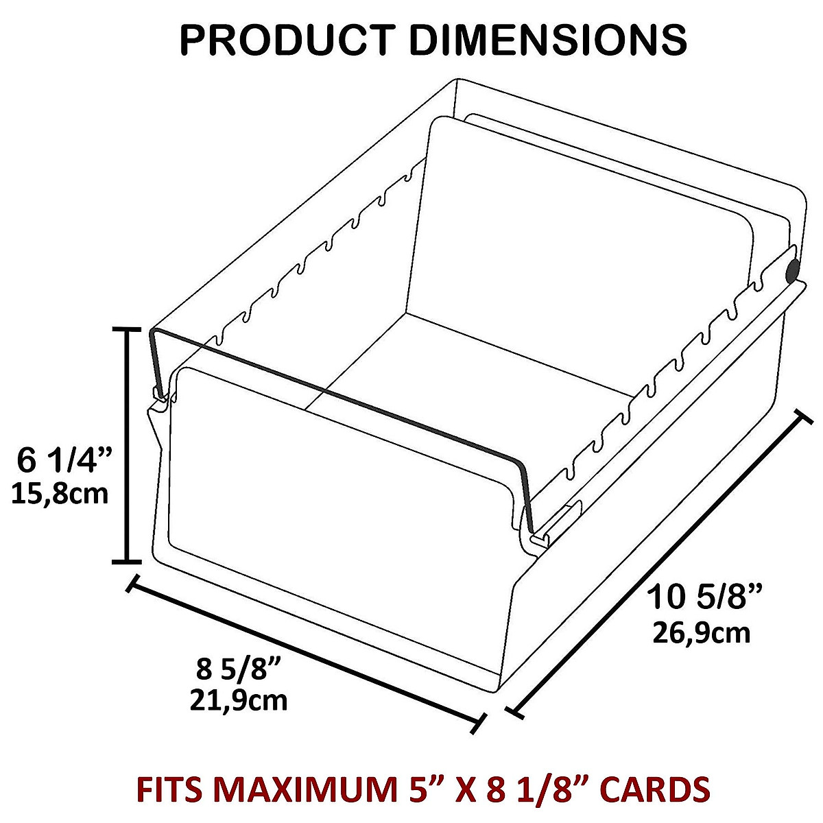 Acrimet 5 X 8 Card File Holder Organizer Metal Base Heavy Duty (AZ Index Cards and Divider Included) (Purple Color with Clear Crystal Plastic Lid Cover)