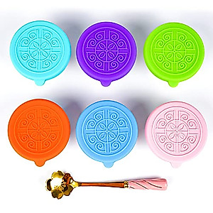 maieray Salad Dressing Container To Go For Lunch Box,6x1.6oz Reusable Small Condiment Cup Containers With Silicone Lids,Stainless Steel Leakproof Dipping Sauce Cups, Mini Food Storage Containers