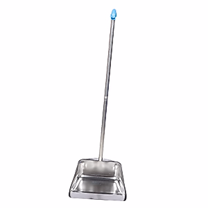 HOMOCONO Stainless Steel Trash Shovel Garbage Shovel Sidewalk Scoop Broom and Tools Stand up Dustpan Industrial Dustpan Floor Dustpan Home Pans Household Cleaning Supplies Silver Plastic