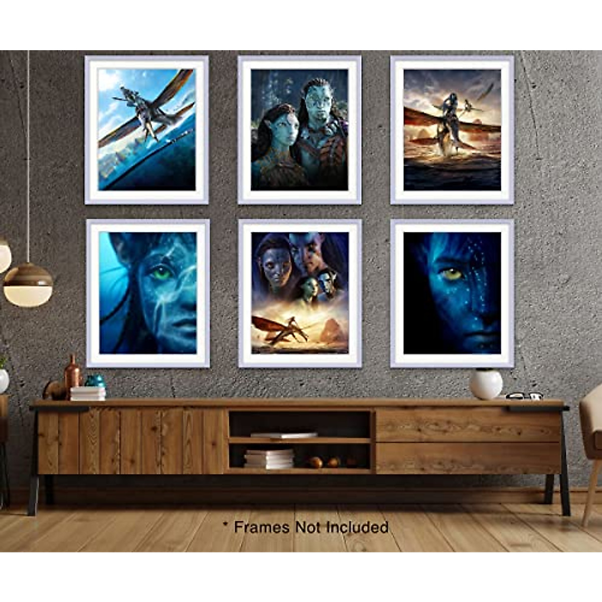 Avatar: The Way of Water 2022 - Set of 6 Promo Movie Poster Prints, (8x10s) Pandora wall art decor of Jake Sully, Neytiri, Kiri, Tonowari, Ronal