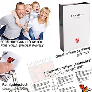 3 Swords Germany - brand quality 8 piece manicure pedicure grooming kit set synthetic leather case ostrich cognac - Made in Germany