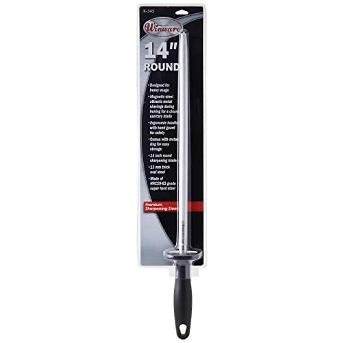 WINCO Premium Round Sharpening Steel, 14-Inch