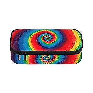 Fxuocza Tie Dye Rainbow Pencil Cases for Girls Pencil Bags with Zipper,Aesthetic Pencil Case Organizer Pencil Box