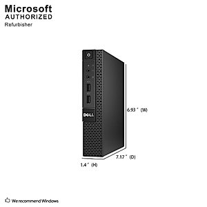 Dell Optiplex 3020 Micro Desktop Computer PC, Intel Core i3-4160T 3.1GHz, 8G DDR3, 500G, WiFi, BT, DP, VGA, Windows 10 Pro 64 Bit-Multi-Language Supports English/Spanish/French(Renewed)