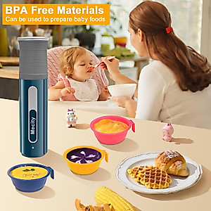 Mecity Cordless Food Processor Vegetable Chopper Mini Meat Grinder, Garlic Peeling Machine, 500ml Glass Pitcher *1, Small Bowls*3, Baby Food Maker For Outdoor, Portable For Travel