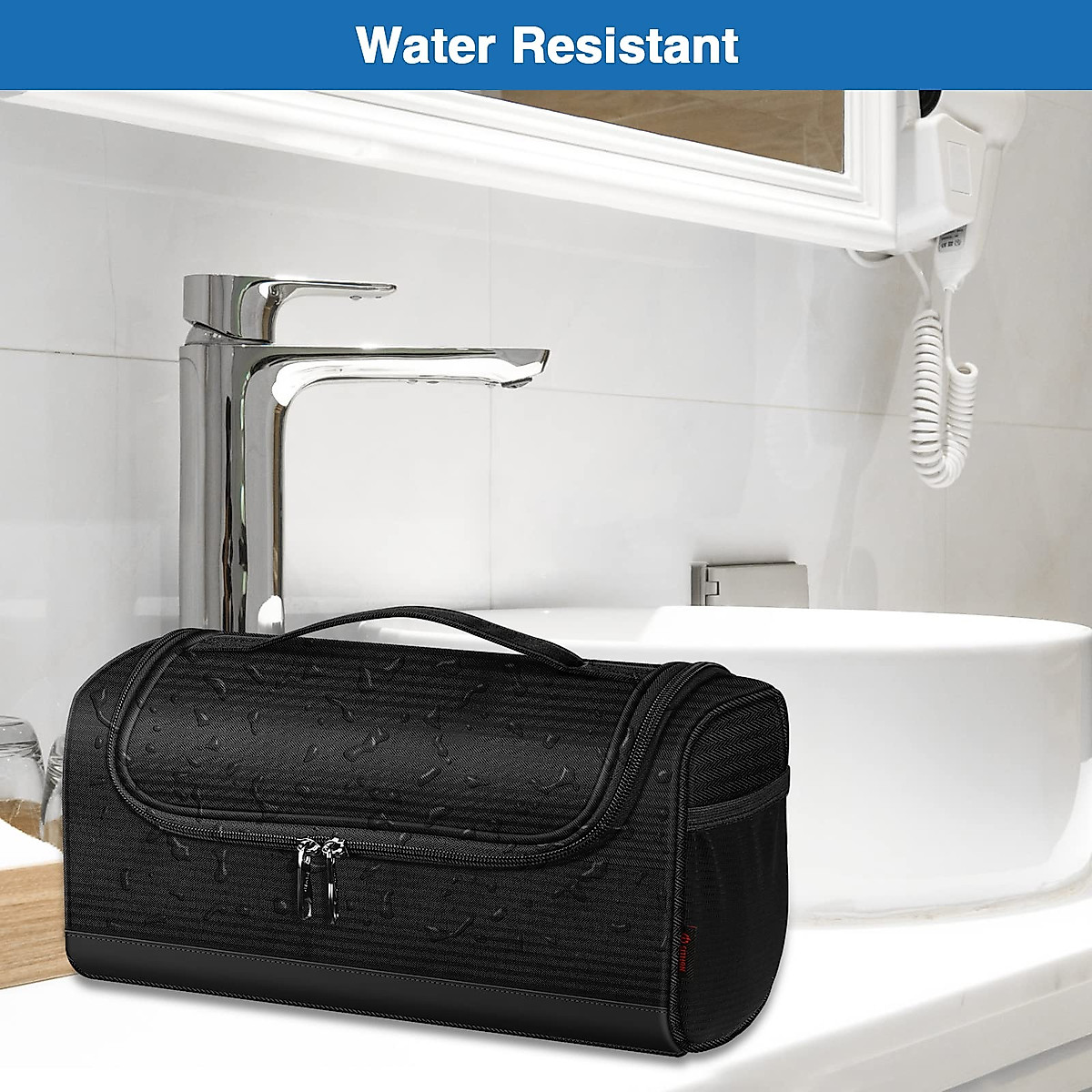 SITHON Travel Carrying Case for Dyson Airwrap Complete Styler and Attachments, Portable Hanging Storage Organizer Bag with Side Pockets Compatible with Shark FlexStyle HD430(Bag Only) (Black)