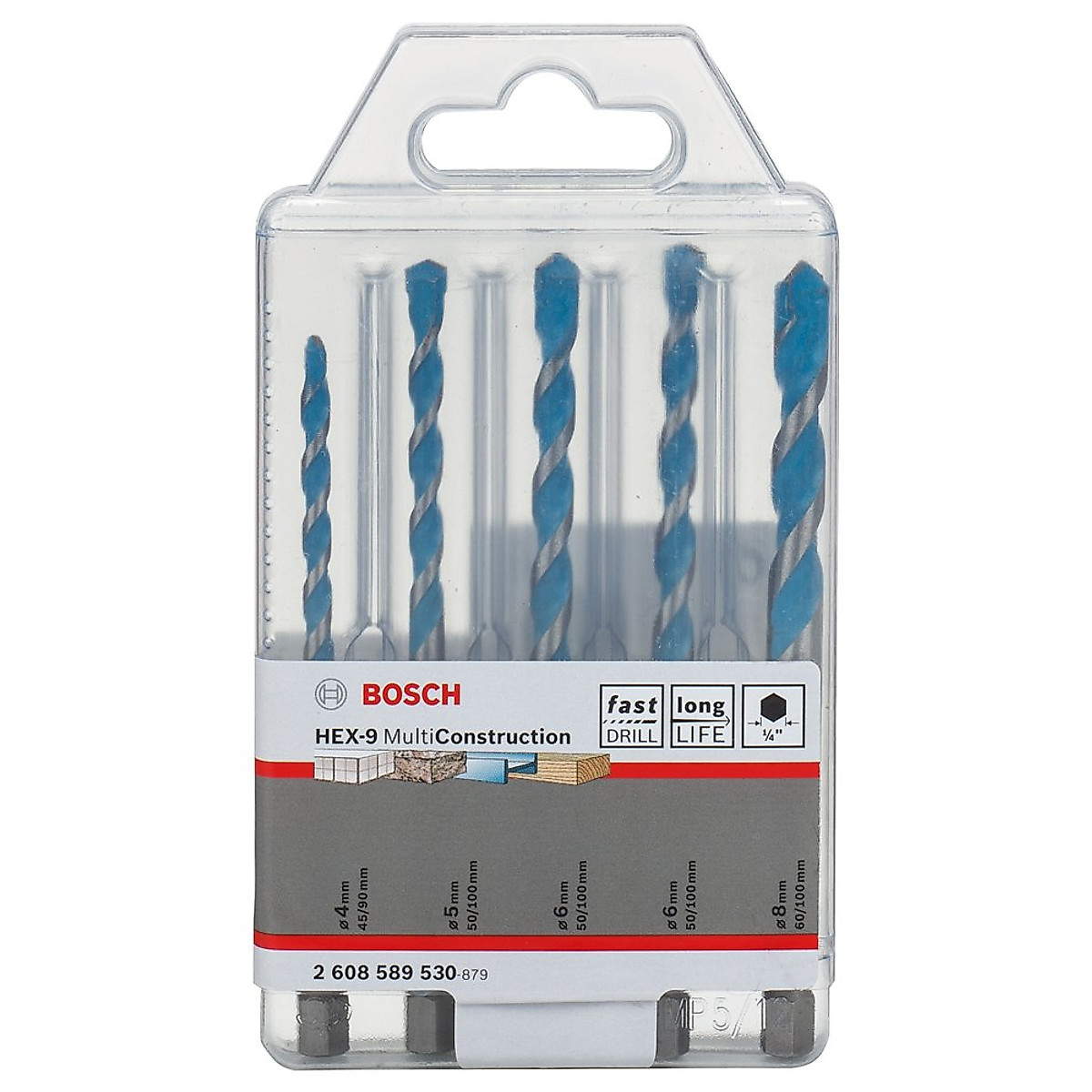 Bosch 2608589530 Multi-Purpose Drill Bit "Hex-9 Multi Construction" Set 5 Pcs