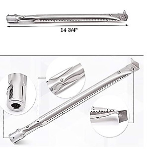 WALBZS Stainless Steel Grill Burner Tubes for BBQ Pro and Kenmore 146.16198210, 146.16198211, 146.23673310, 146.23676310 Gas Grills,14 3/4''Replacement Parts Set of 4