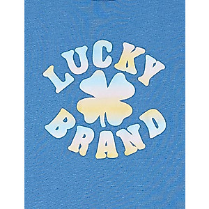 Lucky Brand Girls' 2-Piece Loose-fit Pajama Set, Soft & Cute for Kids, Sunset Ombre Lucky, 4