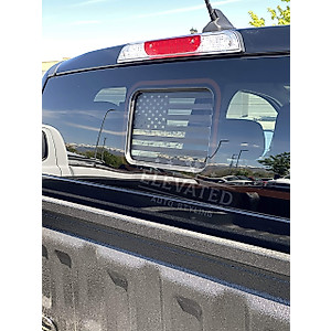 ELEVATED AUTO STYLING - Rear Middle Window American Flag Decal Fits Ford Ranger 2019-2023 (Matte Black)