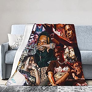 DanaJLessard Flannel Blanket Playboi Rapper Carti Throws Blanket Fleece Air Conditioning Blankets All Season 60"x50"