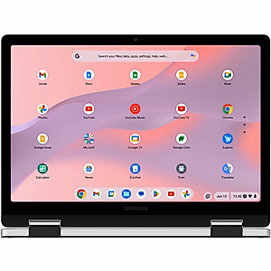 SAMSUNG Galaxy Chromebook 2 360 12.4"" Intel Celeron 128GB 2-in-1 Touch Screen Laptop - Silver (Renewed), XE520QEA-KB1US