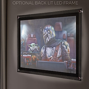 MIGHTYPRINT Star Wars – The Mandalorian – Mando and Grugo in Razor Crest - Two for the Road – Thomas Kinkade Studios - Durable 24” x 17 Wall Art – NOT Made of Paper – Officially Licensed Collectible
