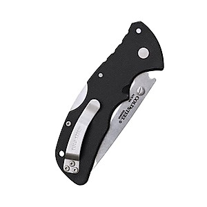 Cold Steel Mini Recon 1 3" AUS10A Tanto Point Blade 4" GFN Handle Folding Knife w/Tri-Ad Lock, Ambidextrous Pocket/Belt Clip