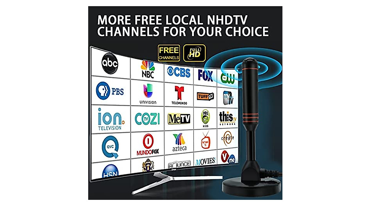 Powerful HDTV Antenna with 60+ Mile Range - Supports 4K & 8K