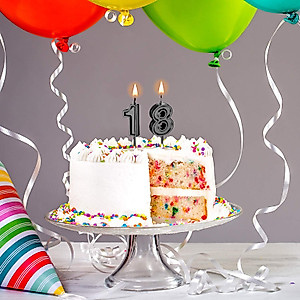 18th Birthday Candles Cake Numeral Candles Happy Birthday Cake Candles Topper Decoration for Birthday Party Wedding Anniversary Celebration Supplies (Black)
