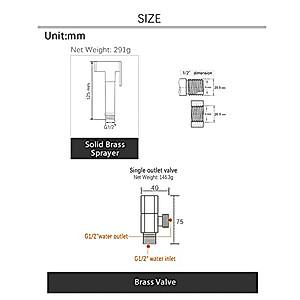 MINJING Bidet Faucet, Handheld Toilet Bidet Sprayer, Solid Brass White Douche Kit, Bidet Faucet Washer Shower Spout,C Set