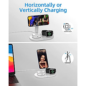 Magnetic Wireless Charging Stand with 20W PD Adapter, TERYTH 3 in 1 Wireless Charging Station Dock for iPhone 13, 12, Pro, Pro Max, Mini, Apple Watch 7/SE/6/5/4/3/2, AirPods Pro/3/2