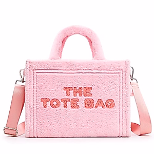 Fancy Forest The Tote Bag for Women with Zipper,Fluffy Faux Fur Handbag/tote bags