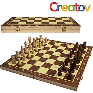 Creatov Chess Set - Chess Board Set for Adults Kids Chess Set Board Game Set Wood Chess Set with Chess Pieces Travel Chess Set