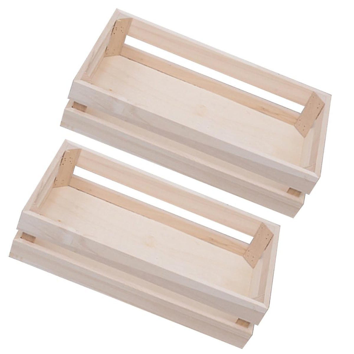 VOSAREA 2pcs Small Wooden Baskets Wooden Crates Display Decorative Nesting Crates Small Rustic Farmhouse Wood Decorative Storage Crates Kids Toy Box Containers