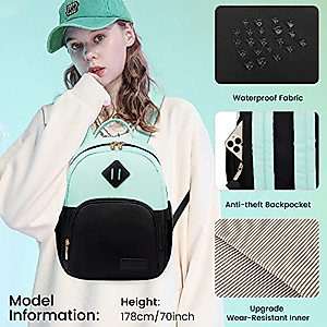 LOVEVOOK Mini Backpack Purse for Women, Small Fashion Backpack, Lightweight Cute Daypack for Travel Dating Black-Cyan Blue