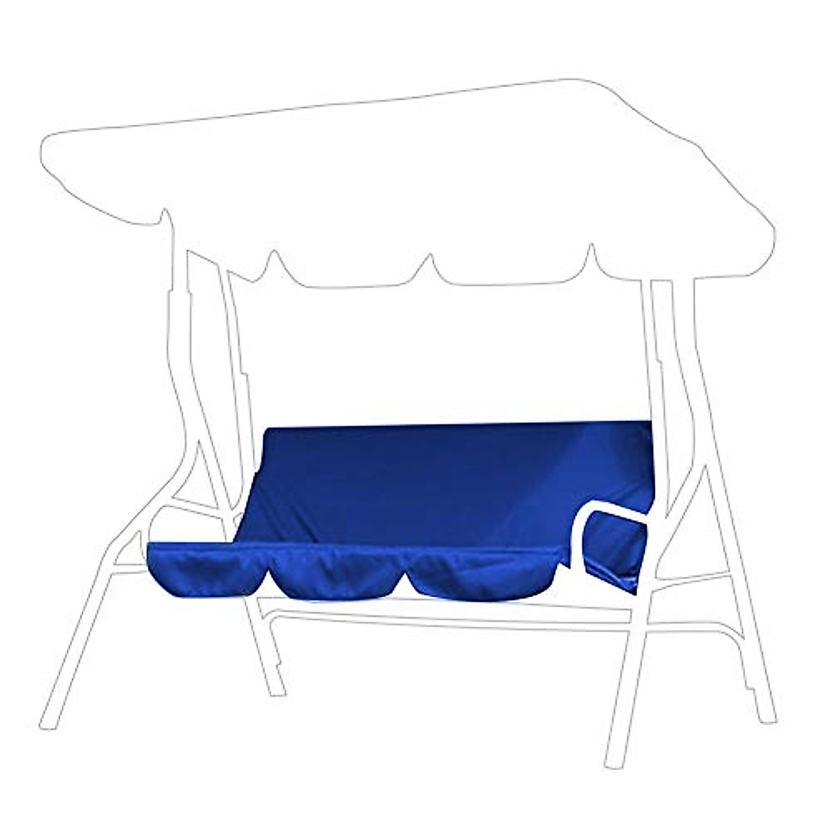 Simlug Swing Seat Cover, Outdoor Swing Cushions, High‑Grade 190T Polyester Taffeta Fabric Cushion Replacement Foldable 150X50X10cm Swing Chair Cushion Garden Lawn Yard (Dark Blue)